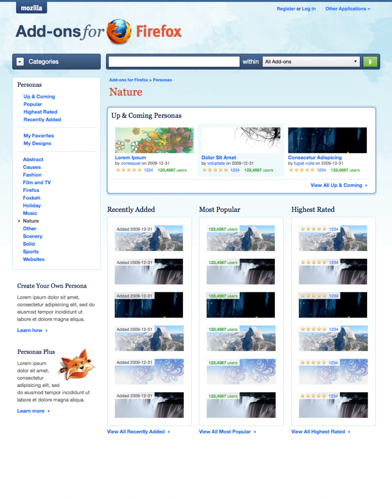 Personas Review Queue, Mature Content, and more - Mozilla Add-ons ...