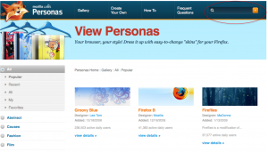 Personas adds Search and Favorites | Mozilla Labs