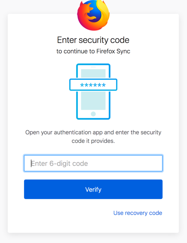Two-step authentication in Firefox Accounts | Mozilla Services