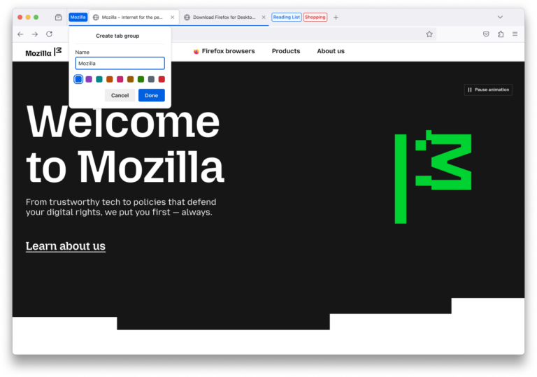 Tackle tab overload with Firefox Tab Groups