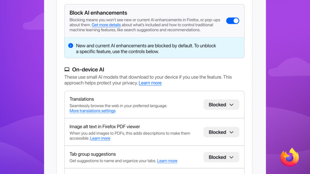 AI controls are coming to Firefox