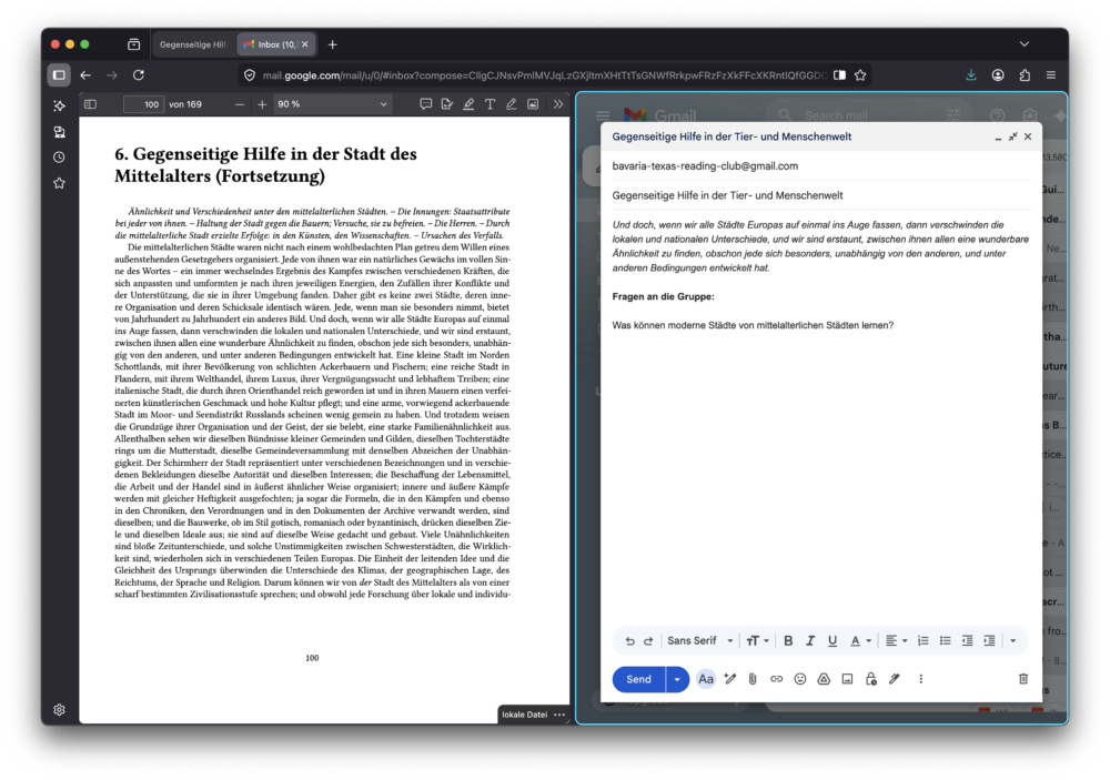 Firefox Split View: zwei Tabs nebeneinander, genau, wo du sie brauchst